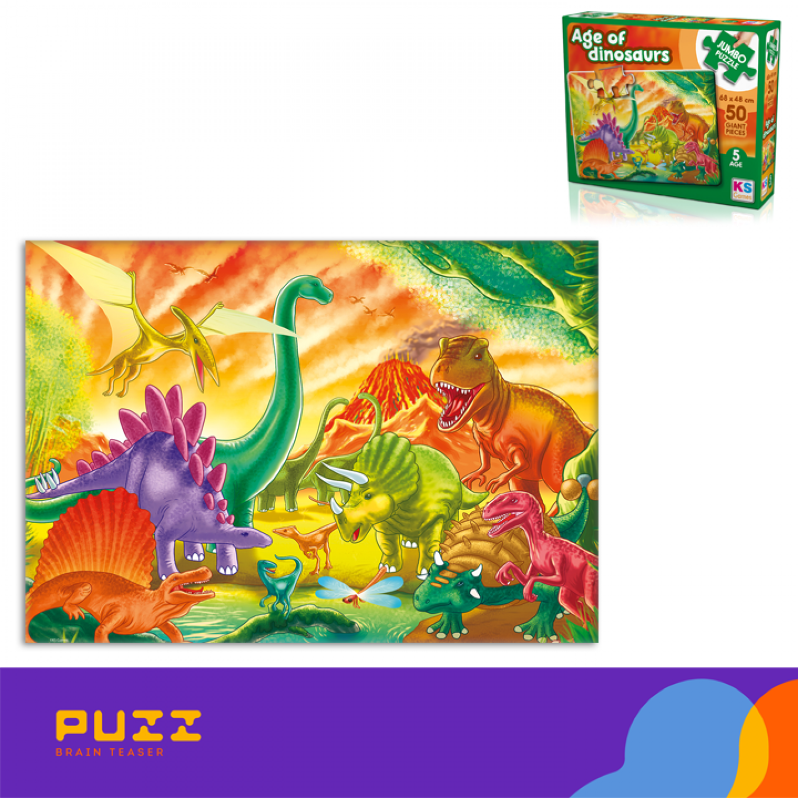 Jumbo Dinosaur Puzzle - Jurassic Period | Educational Jigsaw Puzzle ...