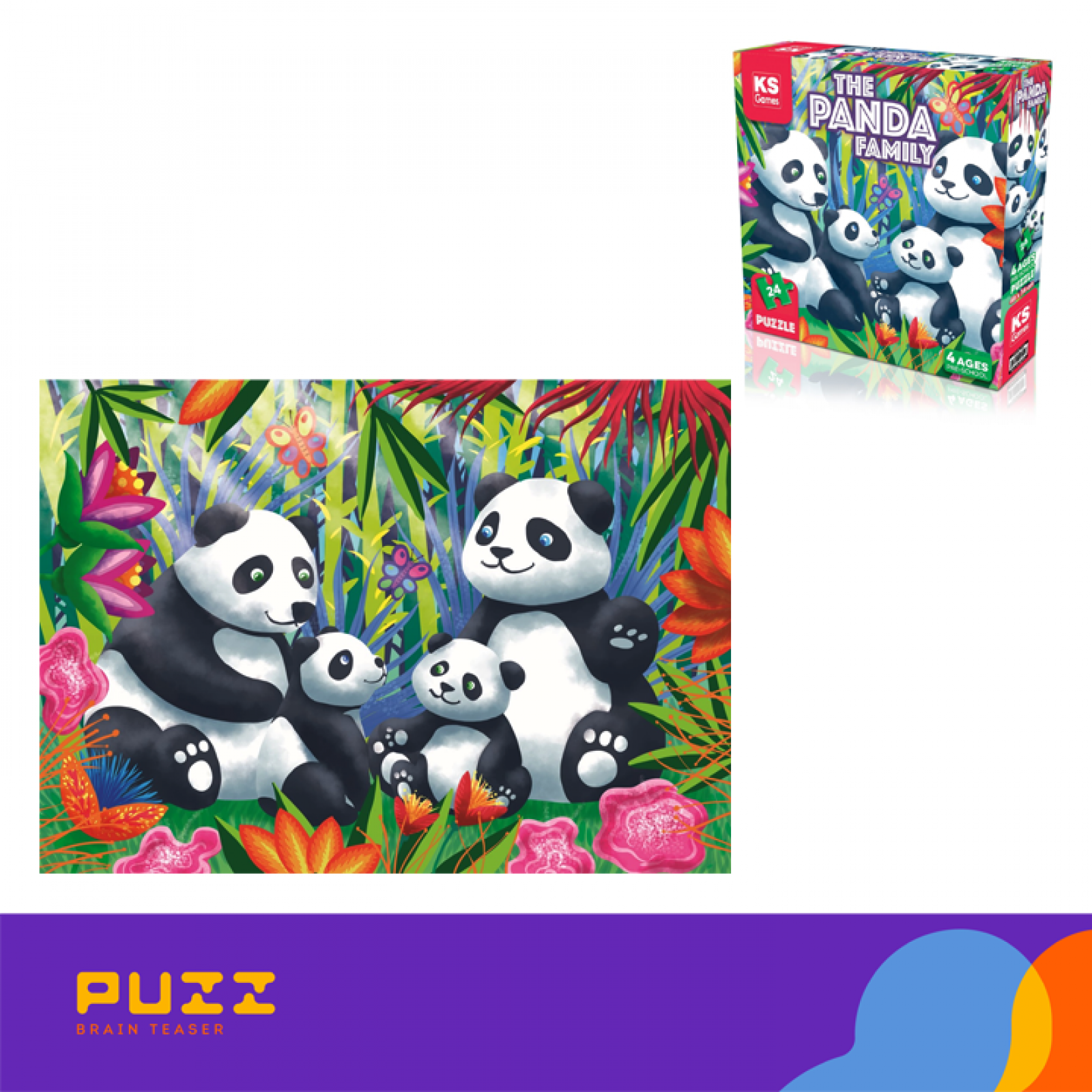 Jumbo ფაზლი – პანდების ოჯახი | საბავშვო ფერადი ფაზლი | Puzz.ge